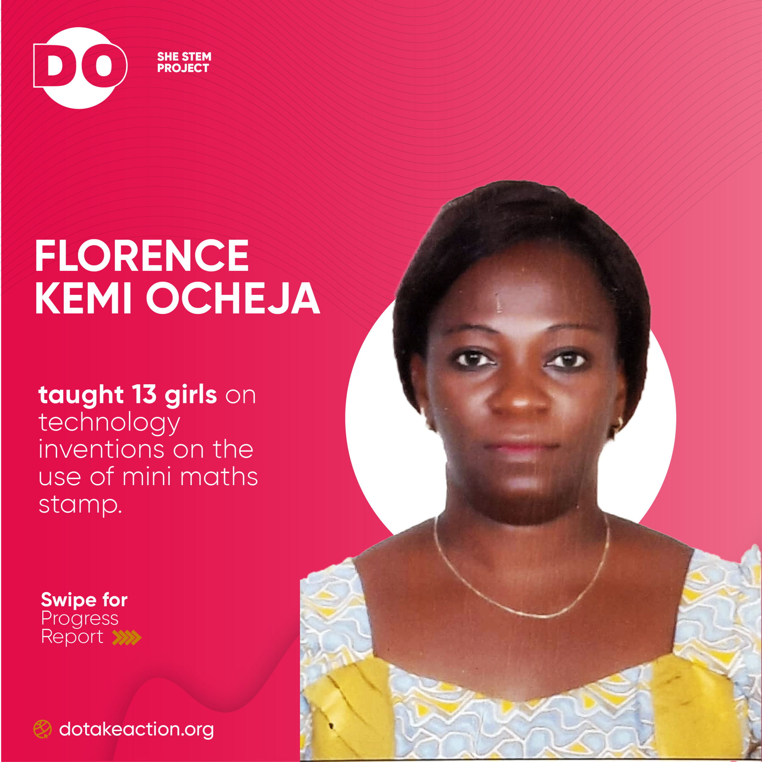 Florence Kemi Ocheja taught 13 girls on technology inventions on the ...