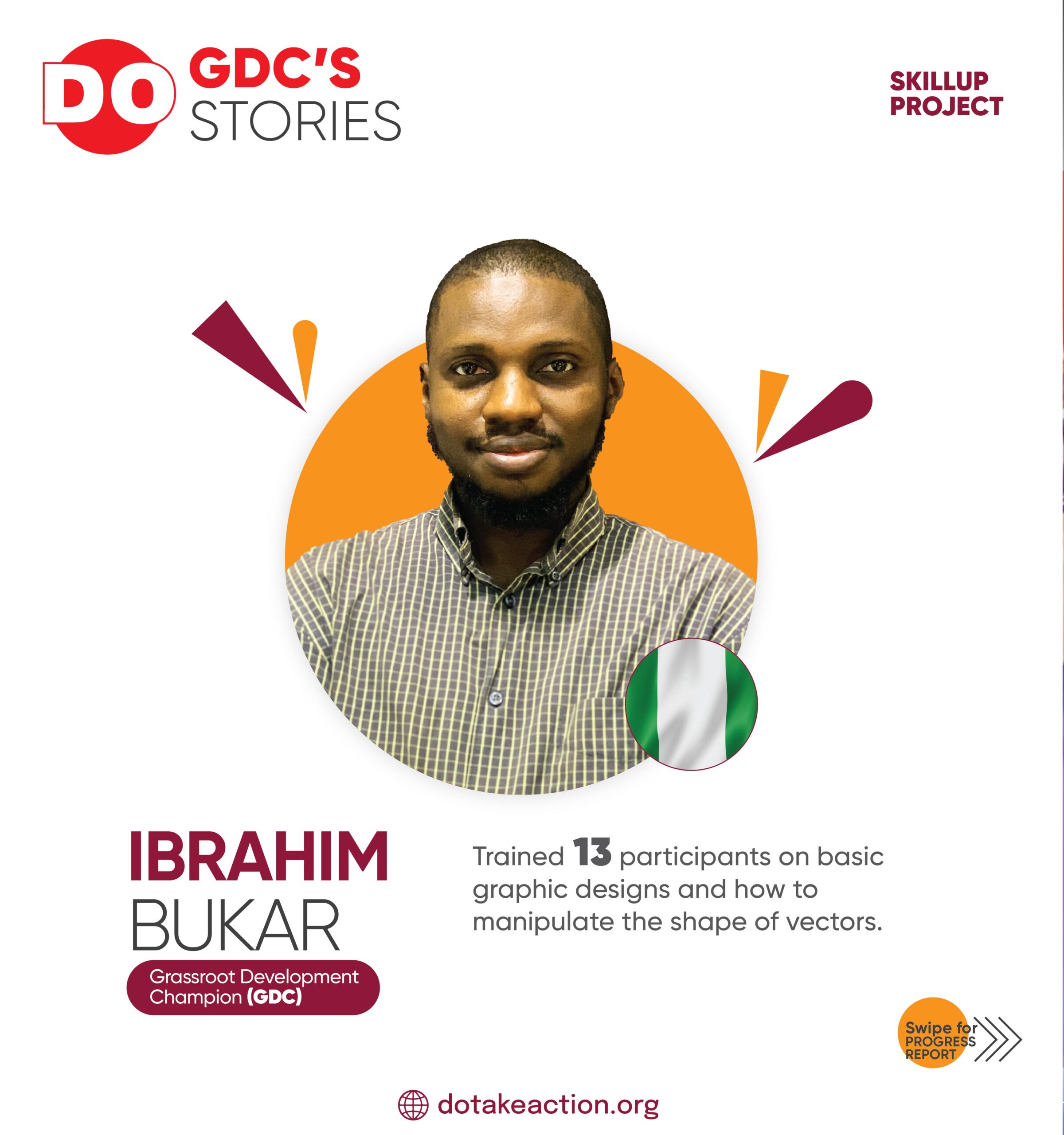IBRAHIM TRAINED 13 PARTICIPANTS ON GRAPHIC DESIGN AND HOW TO MANIPULATE THE SHAPE OF VECTORS - Do