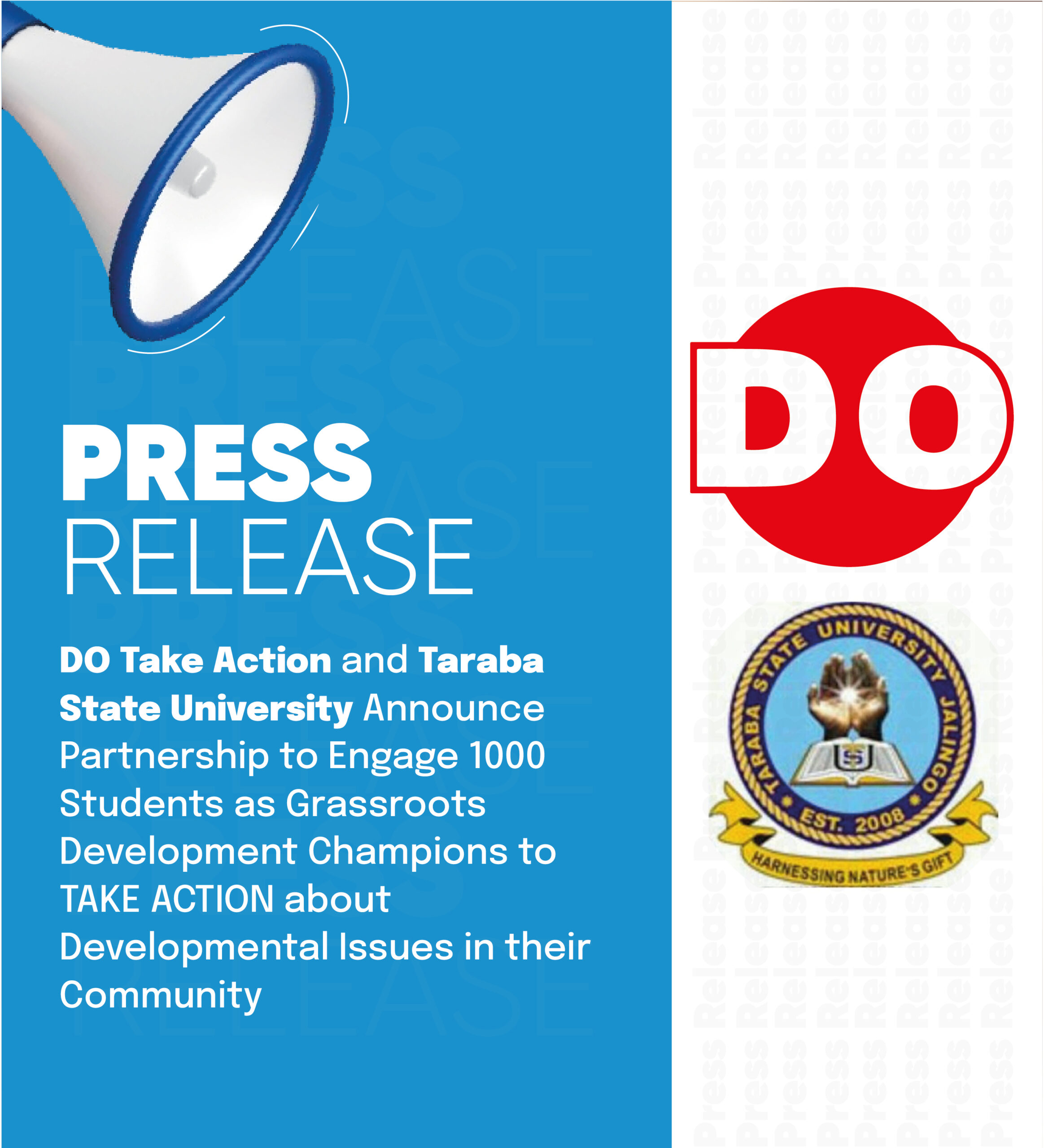 DO Take Action and Taraba State University Announce Partnership to ...