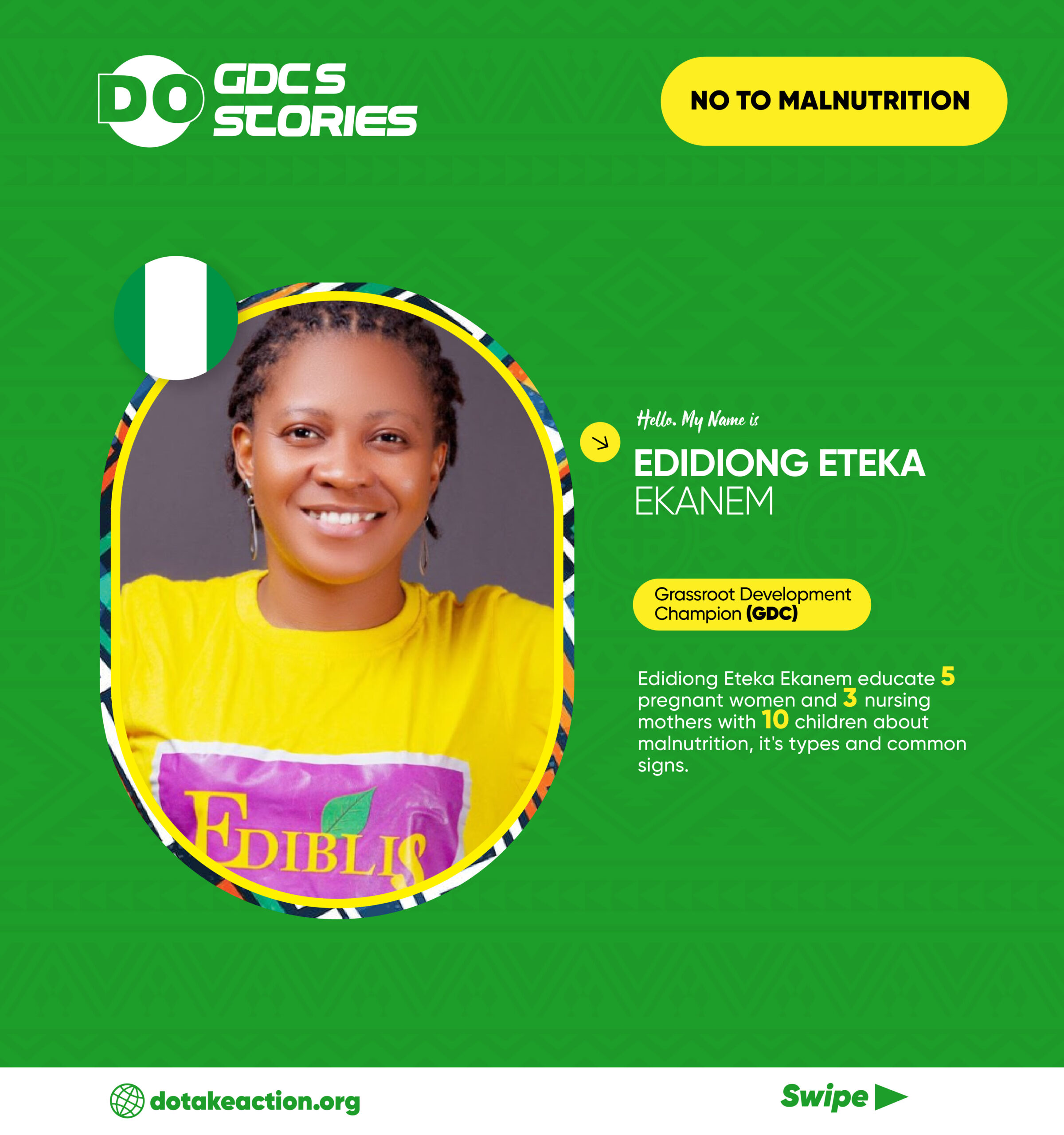 Edidiong Eteka Ekanem informed 5 pregnant women and 3 nursing mothers with 10 children about ...