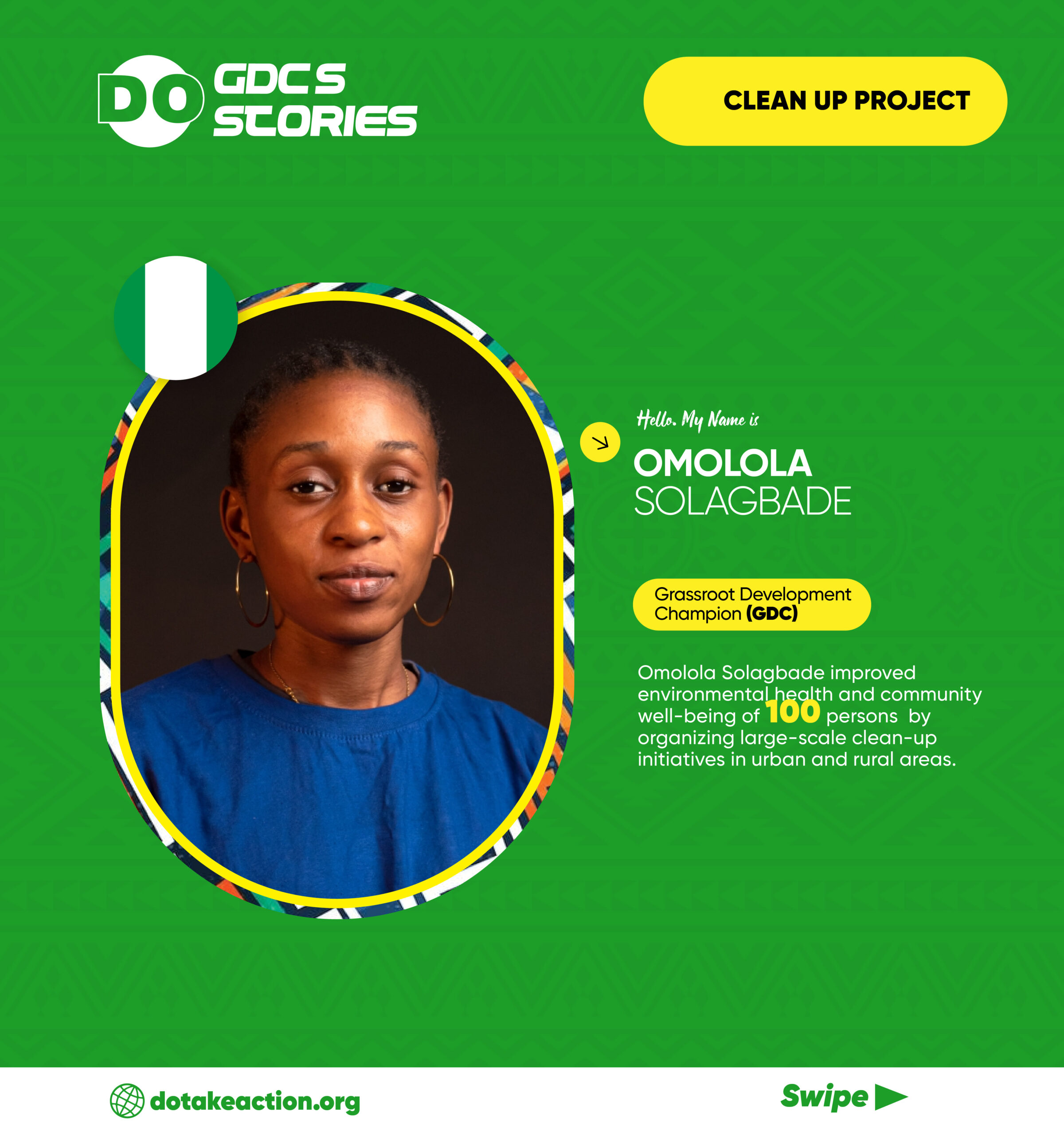 Omolola Solagbade enhanced environmental health and community well-being for 100 people through ...
